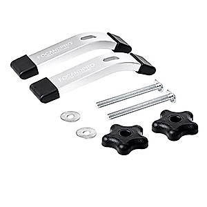 FOCANDPRO T Track Hold Down Clamps- Double-Cut Profile Aluminum T-Track Clamps 6-3/8" L X 1-1/4"W -Woodworking and Clamps-Fine Sandblast Anodized -Silver Color -2 Pack