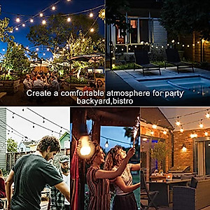 Lightdot 200 FT (2x100FT) Outdoor Dimmable Linkable Heavy Duty Led Light String with 60+4(Replaceable) 1.5W Shatterproof LED Bulbs, Hanging Lights for Cafe Bistro Gazebo Garden Backyard - ETL Listed