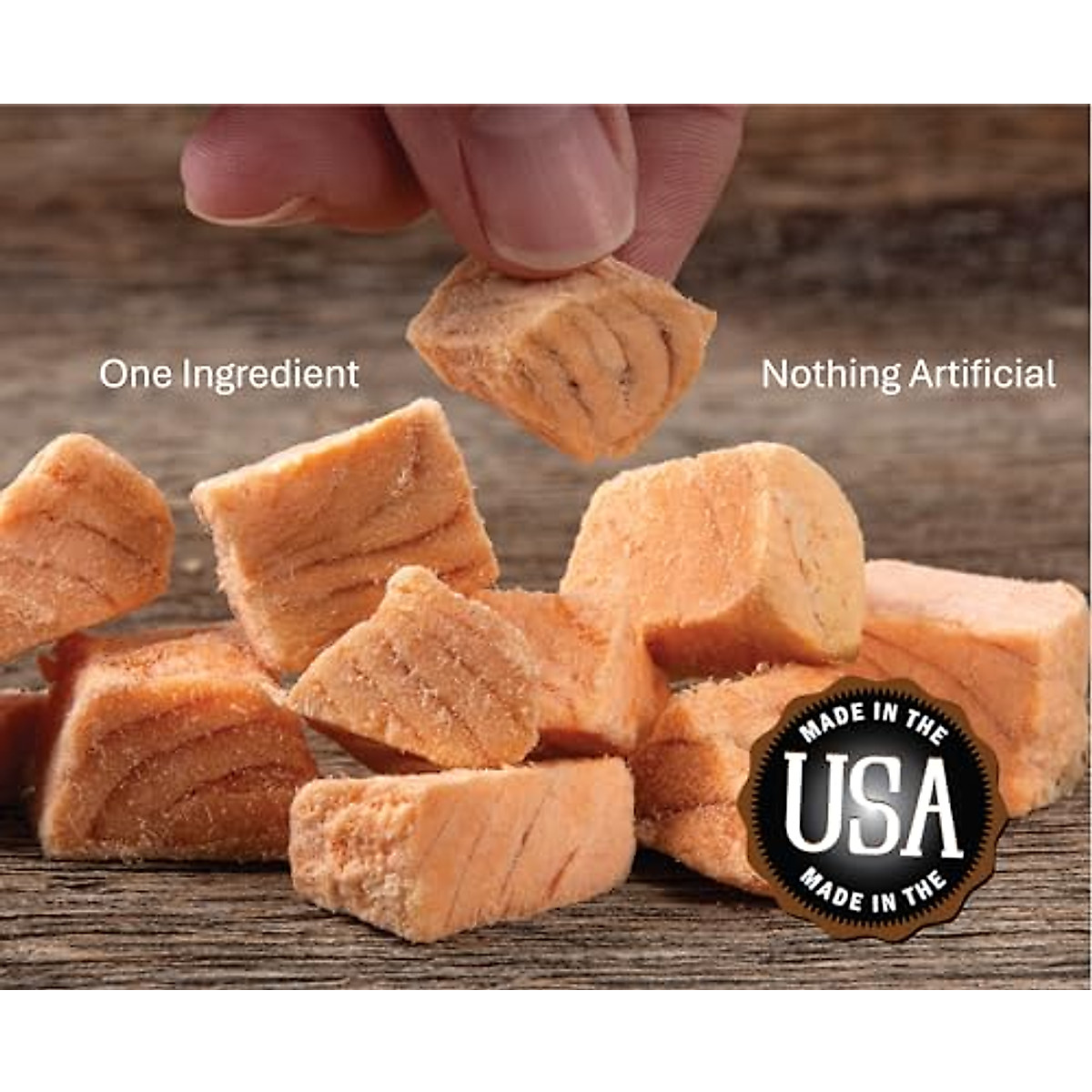 Whole Life Pet Just One Salmon - Dog Treat Or Topper - Human Grade, Freeze Dried, One Ingredient - Protein Rich, Grain Free, Made in The USA