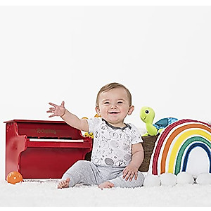 Lamaze Baby Super Combed Natural Cotton Short Sleeve Bodysuit, Snap Closure, 5 Pack, White and Grey Variety, Newborn