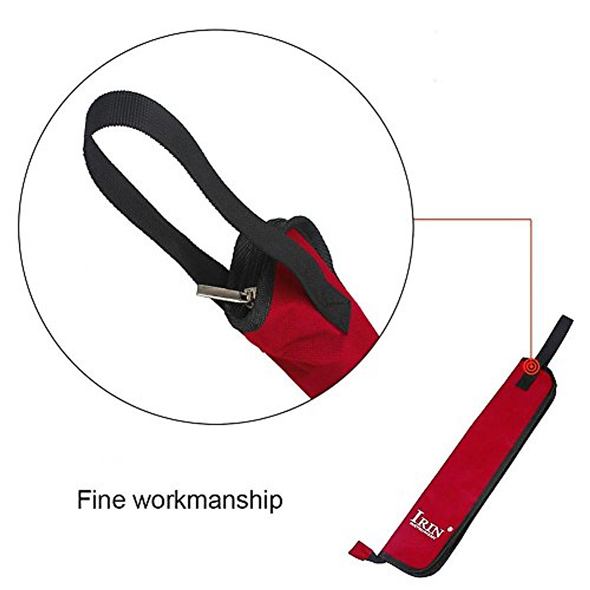 Tbest Drum Stick Bags Sacoche Baguette,Drum Sticks Bag Holder,IRIN Drum Stick Storage Hanging Bag Drumstick Portable Handbag with Handle 5 Colors Available(Black/Red/Green/Blue/)(Red)