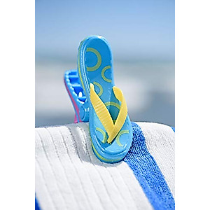 O2COOL Bocaclips - Beach Towel Clips for Beach Chairs, Patio and Pool Accessories - (Flip Flop) 2 Count