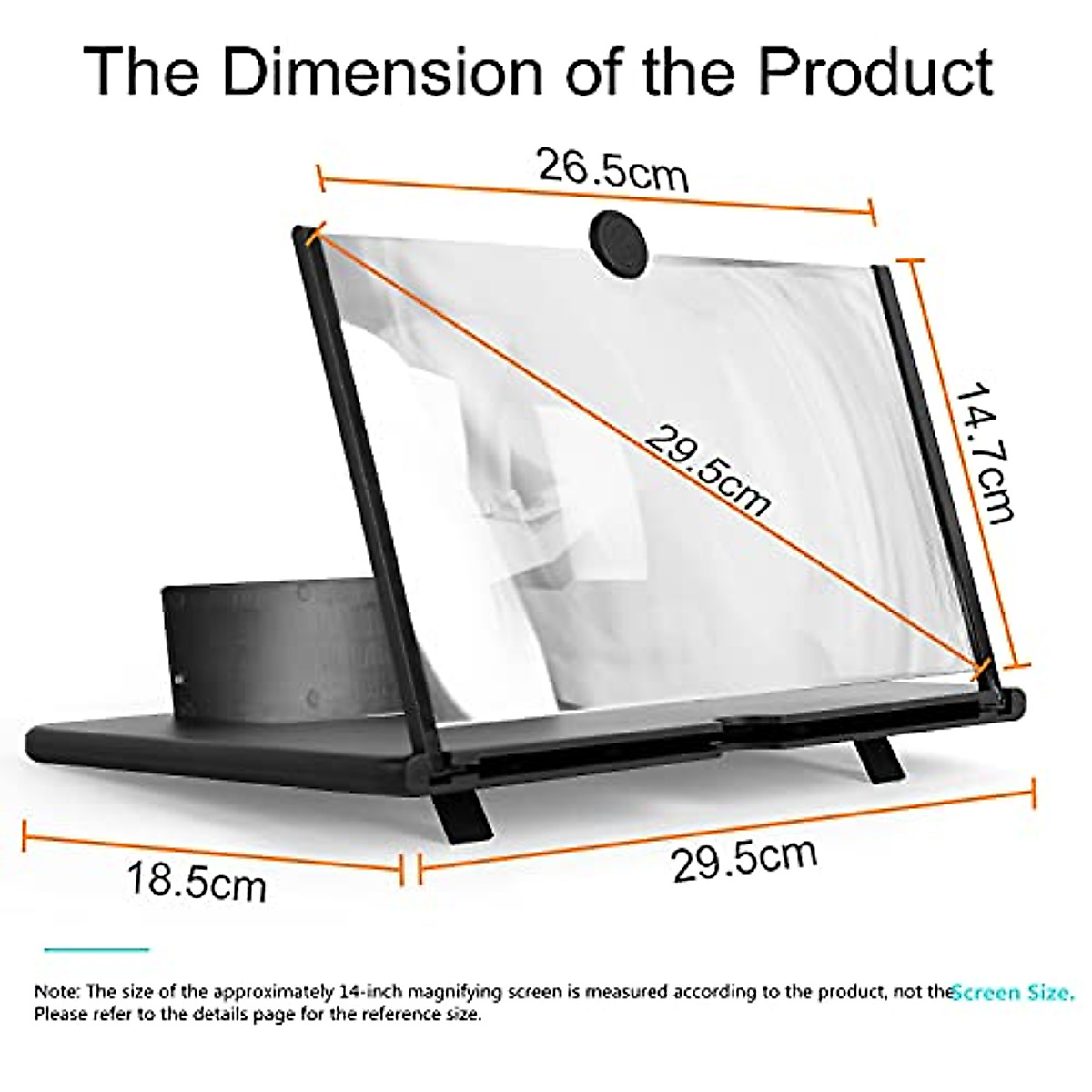 14 inch Screen Magnifier for Cell Phone, Phone Screen Magnifier, 2022 Upgraded Version Screen Amplifier, Mobile Phone Magnifying Screen, Foldable Smartphone Screen Magnifier