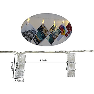 Ohbingo 30 Led Outdoor Christmas Lights Photo Clips String Lights USB Operated Fairy Lights Patio lights for Xmas, Bedroom, Indoor, Party, College Dorm Room, Ideal Gift 12ft Warm White