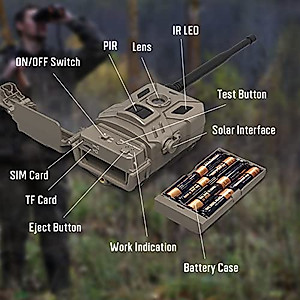 OUTDOOR EXPERT 4G Cellular Trail Camera,20MP Hunting Camera with No Glow 940nm IR Led Night Vision,HD Video IP66 Waterproof Game Cam,90FT Flash Range Wildlife Monitor Camera