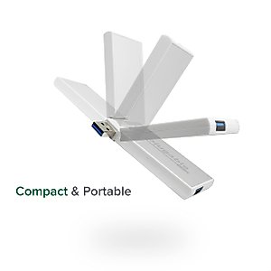 Plugable USB Hub, Rotating 4 Port USB 3.0 Hub, Driverless Powered USB Hub (Compatible with Windows, macOS & Linux, USB 2.0 Backwards Compatible)