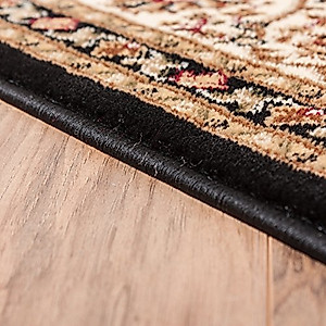 Well Woven Barclay Sarouk Traditional Rug, 3'11" x 5'9" Oval, Black