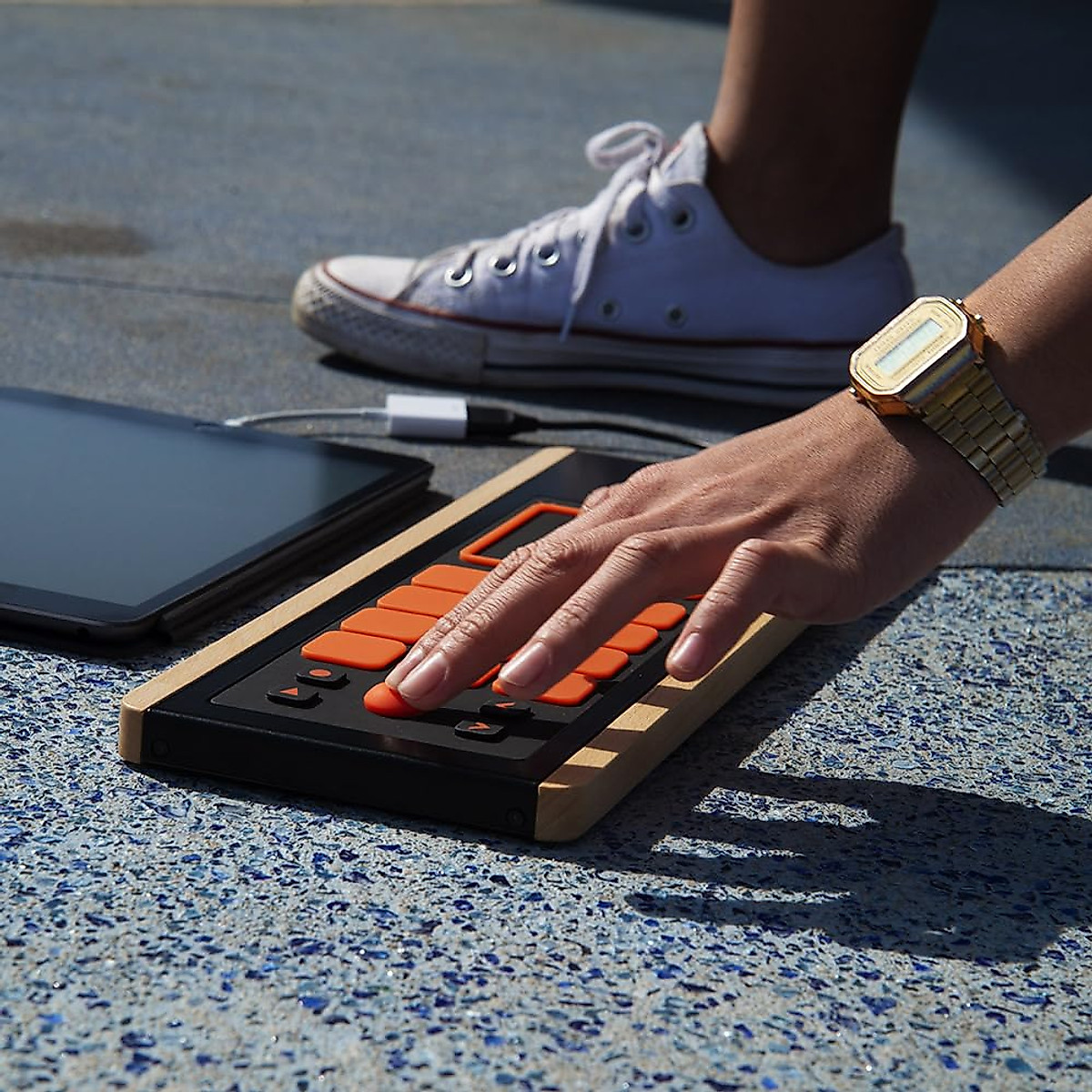 Drum Pad Accessory for J-Play MIDI controller - 12 Drum Pads and Effect Zone, Dedicated Musical App Included, Plug & Play Music instrument Water Edition