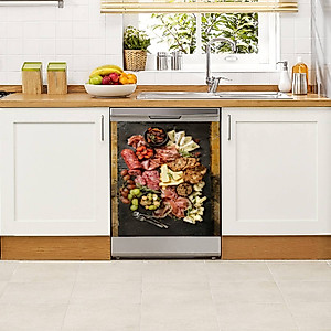 Dishwasher Magnet Cover Charcuterie Board Magnetic Refrigerator Stickers Decorative Appliance Cover Fridge Panels Metal Door Garage 23"Wx26"H