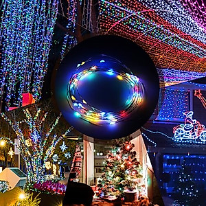 GLSbuld Multicolor Solar String Lights Outdoor,4-Pack 132FT 400 LED Halloween Lights with 8 Modes, Solar Fairy Lights for Christmas Party Indoor Patio Yard Trees Wedding