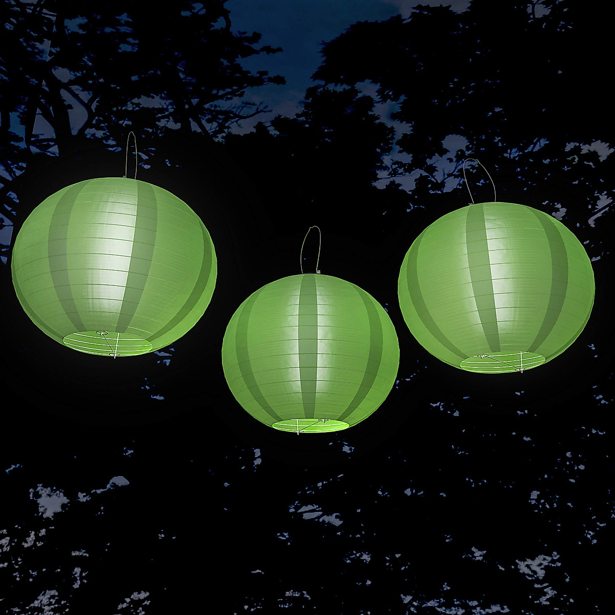 Pure Garden 50-LG1006 Solar Path Lights-13.8” Stainless Steel Outdoor Stake Lighting for Garden, Landscape, Patio, Driveway, Walkway-Set of 3, Green