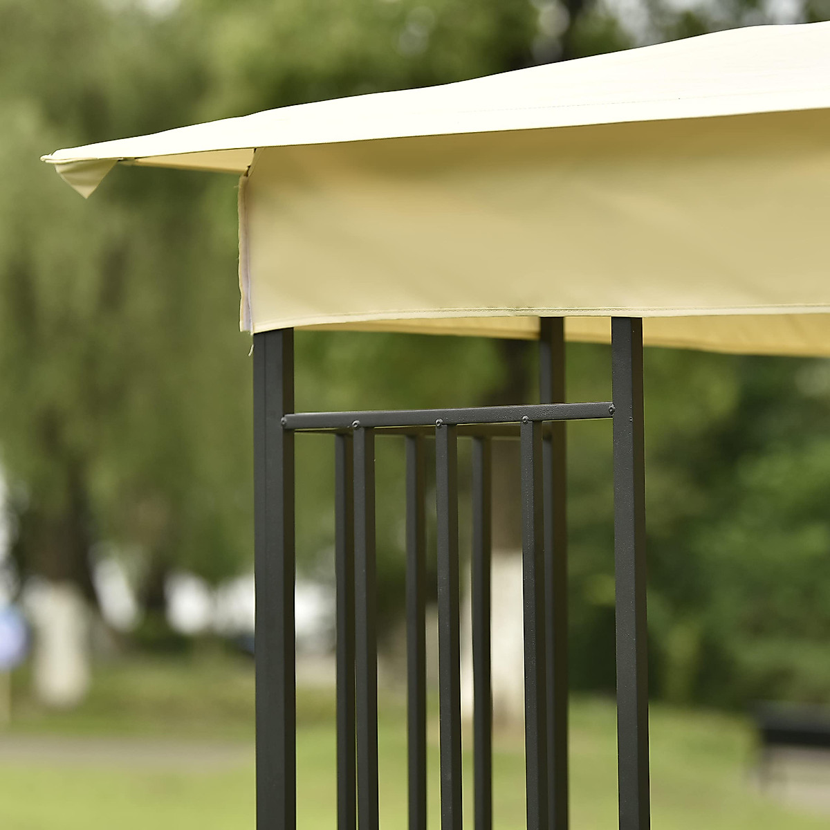 Merax Hardtop Gazebo - Outdoor Canopy Tent with Netting for Patio Garden Backyard (Beige)