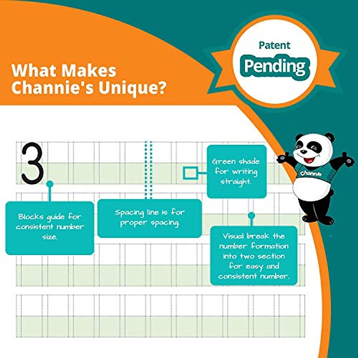 Channie’s Visual Two Sided Large Dry Erase Alphabet & Numbers Poster Board, Use in Classroom and Homeschool; Size 22” x 17”, Ages 3 and Up, PreK – 2nd