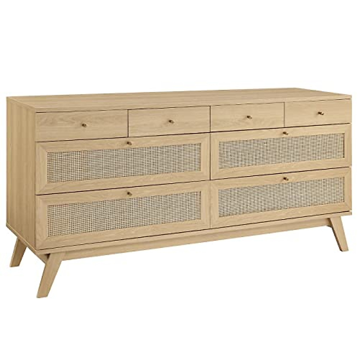 Modway Soma 8-Drawer Double Dresser in Oak