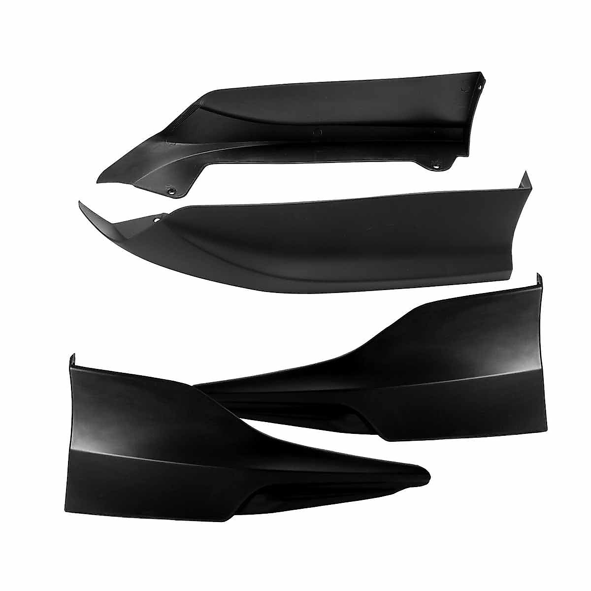 4PCS Front+Rear Bumper Lip Splitter Spoilers Black Compatible with 2016-2017 H0nda Accord 4DR HFP Style Not fit 2DR