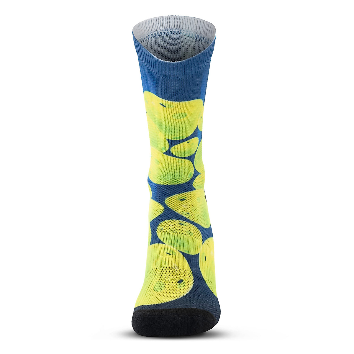 TribeStores Crew Pickleball Socks - Moisture-Wicking Men's Athletic Socks for Pickleball, Tennis, Running, Workout, Hiking, Cycling - Poly Nylon Blue Tube Socks for Men and Women (Small - Medium)
