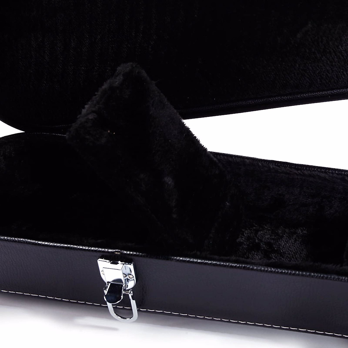 Ktaxon Electric Guitar Hard Case, Wooden Hard-Shell Protective Carrying Case for KLP Model Electric Guitar with Lock Latch Padding - Black