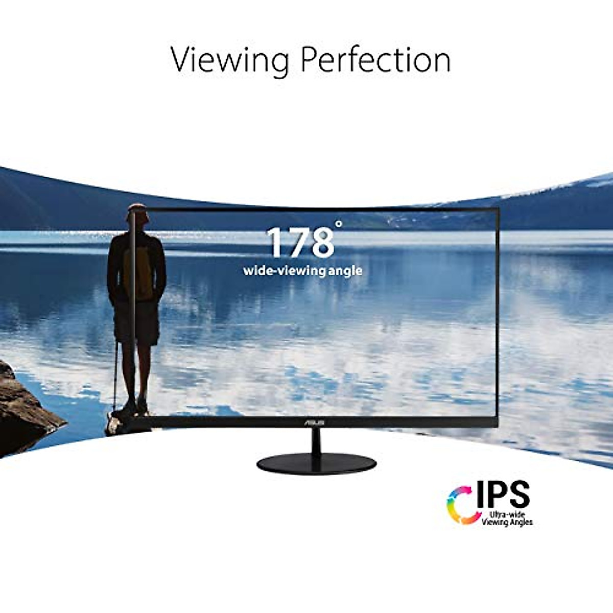 ASUS VL249HE 23.8” Eye Care Monitor, 1080P Full HD, 75Hz, IPS, Adaptive-Sync/FreeSync, Eye Care, HDMI VGA, Frameless Slim Design, VESA Wall Mountable