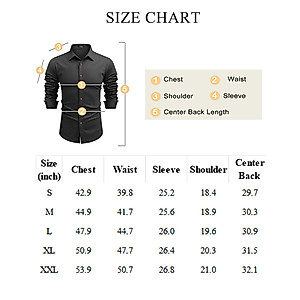 COOFANDY Men Long Sleeve Button Down Shirts Denim Cowboy Shirt for Men Western Style