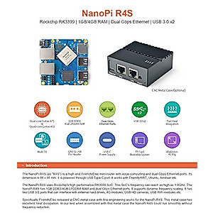 Nanopi R4S Mini Portable Travel Router OpenWRT with Dual-Gbps Ethernet Ports 4GB LPDDR4 Based in RK3399 Soc for IOT NAS Smart Home Gateway