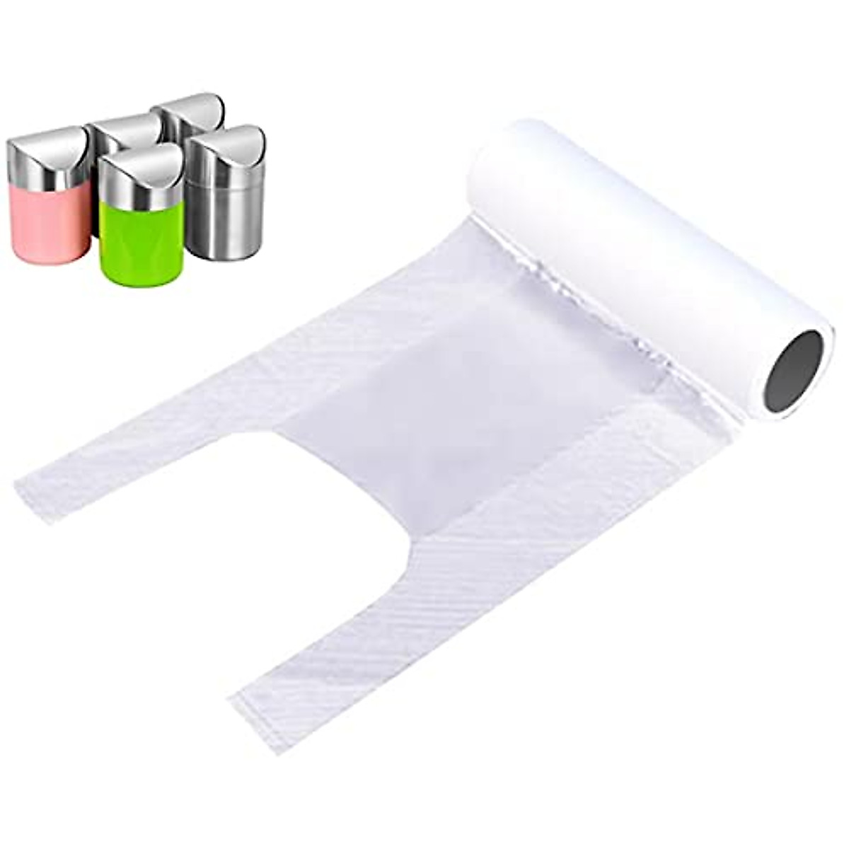 ZHOUWHJJ 1.6 Liter Small Trash Bag for Small Tiny Trash Bin Can Countertop Plastic Desk Car Mini Trash Can Trash Bin, 2 Rolls(200 Counts)