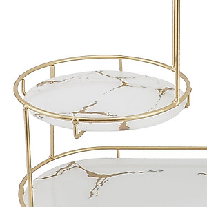 Bathroom Counter Organizer, Iron Glass 2 Tier Vanity Tray, Skincare Makeup Organizer Shelf, Vanity Organizer Bathroom Counter Shelf for Cosmetics, Toiletries, Lotions, Perfumes