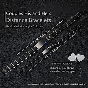 Wolentty Couples His and Hers Matching Bracelets Love Bracelet Gifts for Valentine's Day (His & Hers)