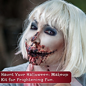 Dress-Up-America Halloween Makeup Kit - Face and Body Wax, Latex and Fake Blood Costume Face Paint Set - SFX Realistic Bloody Halloween Makeup Set for Teens and Adults