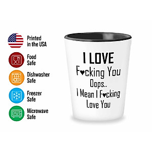 Bubble Hugs Family Shot Glass 1.5oz - I Fcking Love You - Husband Funny Dad Wife Spouse Fiance Fiancee Daughter Children Son