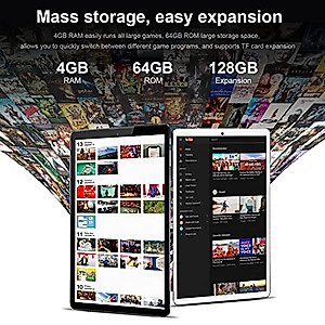 DUODUOGO Android 11 Tablet 2 in 1, 10 Inch Tablet, Tablet with Keyboard, 4GB RAM 64GB ROM, 1280x 800 HD IPS, Dual Camera, 6000mAh, Bluetooth, OTG, 2.4G+5G WiFi Tablet PC, DGO-T30