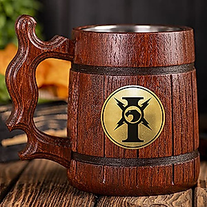 Adeptus Custodes Beer Stein, Personalized 40k Wooden Beer Mug, Custom Beer Stein, Gamer Gift, Gamer Tankard, Gift for Men, Gift for Him
