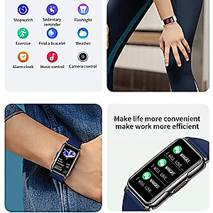 Blue Fitness Tracker Smart Bracelet for Men and Women Ladies Smart Watch with Pedometer Sleep Message Notification 1.47" Full Touch Screen for Android and iOS Phones