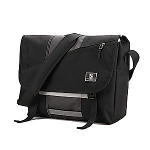 OIWAS Small Messenger Bag for Men/Women Crossbody Travel Briefcase Bags Shoulder Bag Canvas 14 Inch Laptop Computer Satchel Bag Work Black