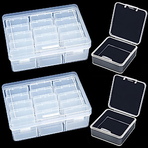 YHNTGB 30pcs Small Clear Plastic Beads Storage Containers Box, Small Bead Organizer Containers, Mini Bead Storage Containers Transparent Boxes for Small Items DIY Crafts Jewelry Hardware Diamond