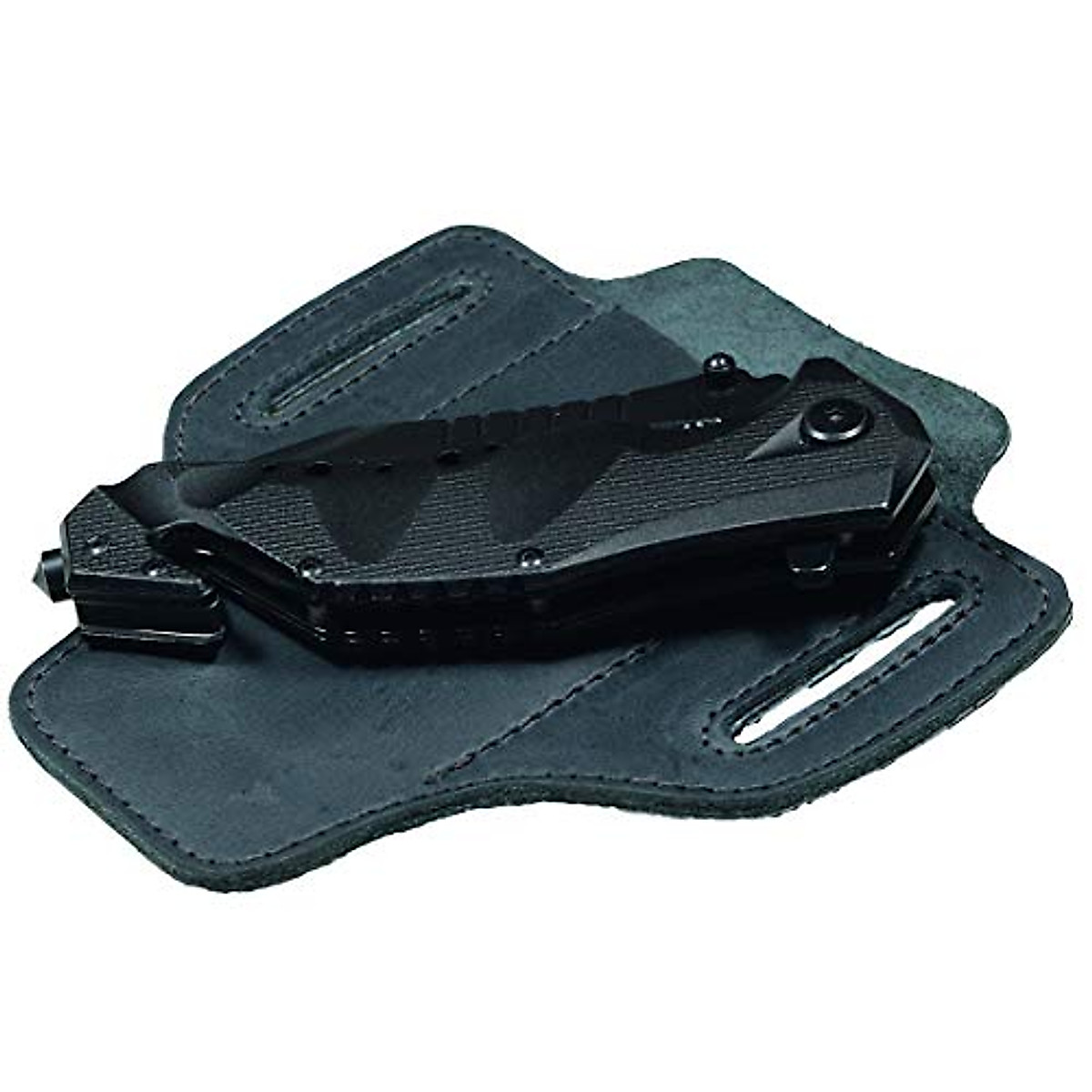 Hide & Drink, Leather Tactical Knife Holster, Multitool Holder, Camping & Outdoor Accessories, Handmade (Charcoal Black)