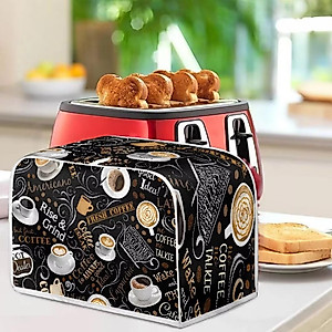Kathyboom Coffee 4 slice Toaster Cover Appliance Cover Toaster Dust And Fingerprint,Washable Kitchen Accessories