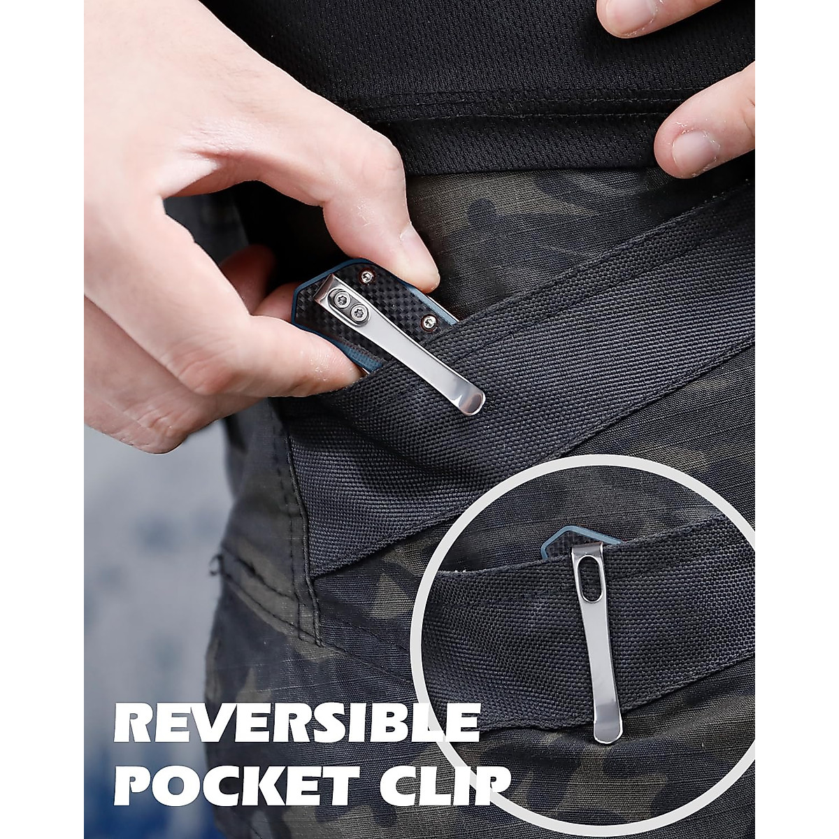 EDC Folding Knife with Clip, 3 Inch D2 Steel Drop Point Blade with G10 Handle, Pocket Knife for Men Women Outdoor Camping Hiking with Thumb Hole and Axis Lock Pocketknife