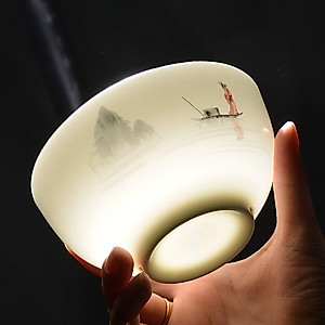 GagalU Stylish Dinner Plates,Ceramics Dinnerware Sets, Landscape Painting Pattern Porcelain Cereals Bowls/Steak Plates/Soup Pot | 48 Pieces Bone China Dinner Combination Set