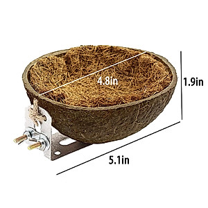 Tfwadmx Bird Nests Natural Coconut Shell Parrot Breeding Hatching Nesting Box Cage Hatch House Hut Cave for Small or Medium Finch Parakeet Accessories Toys –(2 Pcs)
