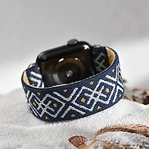 Tefeca Unity Series Elastic Compatible/Replacement Band for Apple Watch/Apple Watch Ultra(Sea Fish,M fits 6.5-7.0 inch wrist, 41/40/38mm)