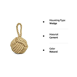 Pomeat Decorative Door Stop Rope Knot Nautical Door Stop Doorstop Outdoor Weighted Door Stopper for Door, Window Wedge, Bookend 6.25 inch (Natural)