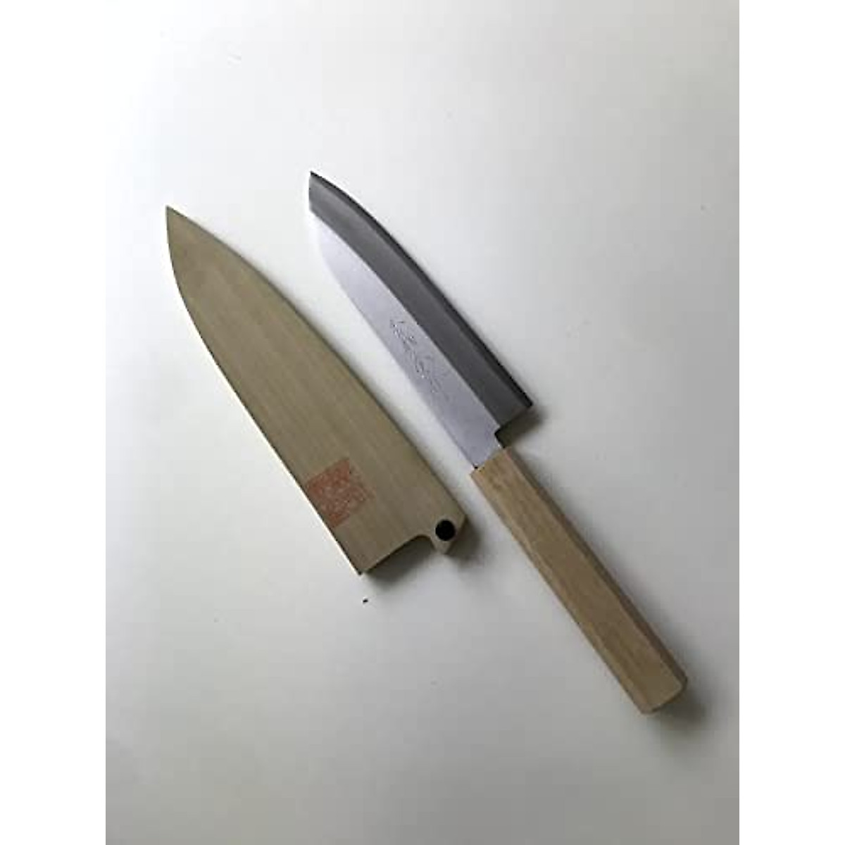 Goh Umanosuke Yoshihiro Small Santoku Knife, silver,brown