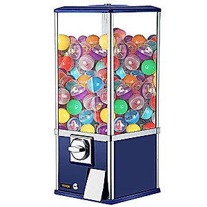 VEVOR Vending Machine, 25.2" Height Candy Gumball Machine, Huge Load Capacity Gumball Bank, Candy Vending Machine for 1.8"-2.2" Gadgets, Perfect for Game Stores and Retail Stores Vintage Style Blue