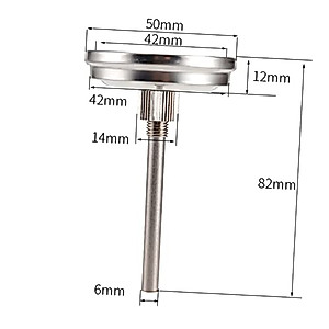 YARNOW - Pizza Roasting Baking Food Stainless Measurement Oven Gauge Fry Grill Temperature Deep Barbecue Practical Warming Frying Kitchen Smoker Pointer Steel -℃ for