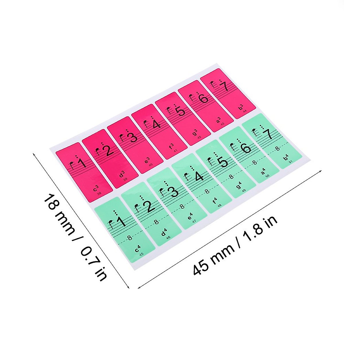 Removable Piano Stickers,Electronic Keyboard Note Keys Stickers Labels For 49/61 / 76/88 Key Keyboards For Kids And Beginners Learning Piano Or Keyboard (Multicolor) Keyboard Tasche Piano Keyb