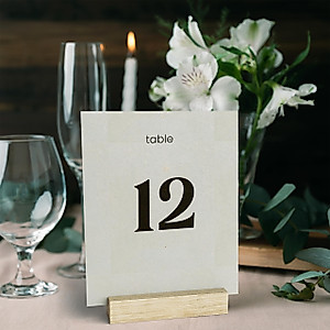 Tidita Place Card Holder 4.8x1.2x1- Wood Acrylic Sign Holders 20 Pack - Oak Wood Table Card Display Stands, Perfect for Table Number Signs, Wedding Party Events (Natural Color Pack20)