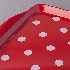 Zeal Mini Serving Tray, Dotty Design 18cm x 14cm Red
