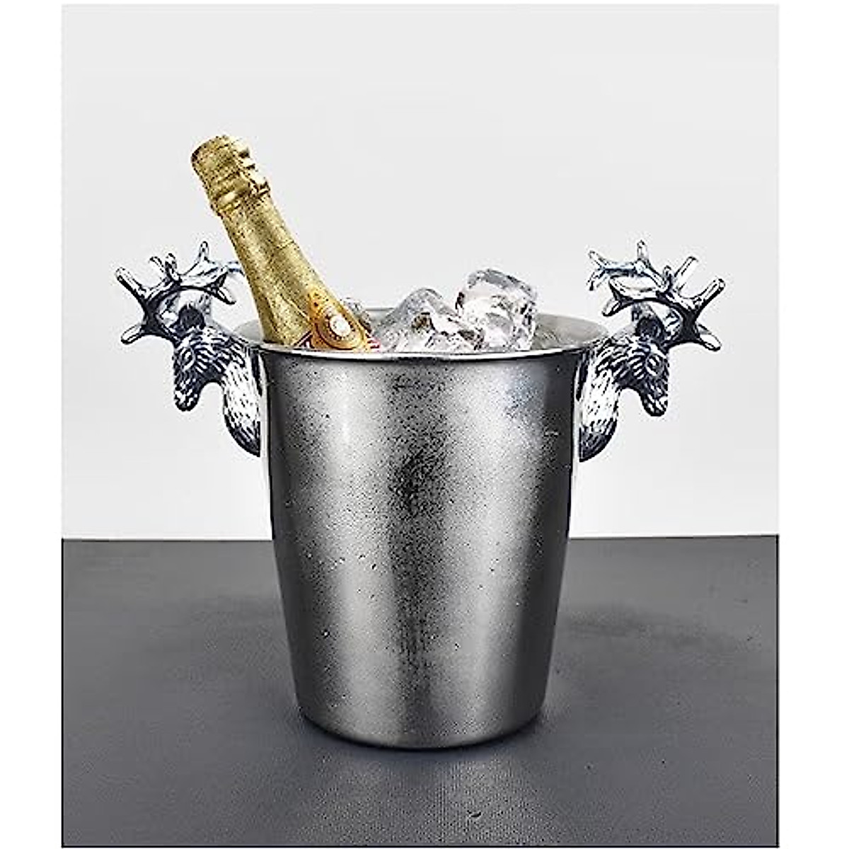 Ice Bucket Silver Stainless Steel Metal Ice Buckets for Parties, Insulated Ice Bucket with Handles for Beer, Wine, Champagne, Home Decor, Table Centerpieces, Wedding Decorations Drinks Cooler/Beer Buc