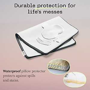 Coop Home Goods - Toddler Pillow (14x19) and White Pillow Protector - Premium Cross-Cut Memory Foam - Soft Lulltra Washable Cover from Rayon - CertiPUR-US/GREENGUARD Gold Certified