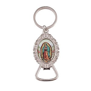 12 Pcs Our Lady of Guadalupe Bottle Opener Keychain Baptism Recuerdos de Bautizo First Communion Christening Favors